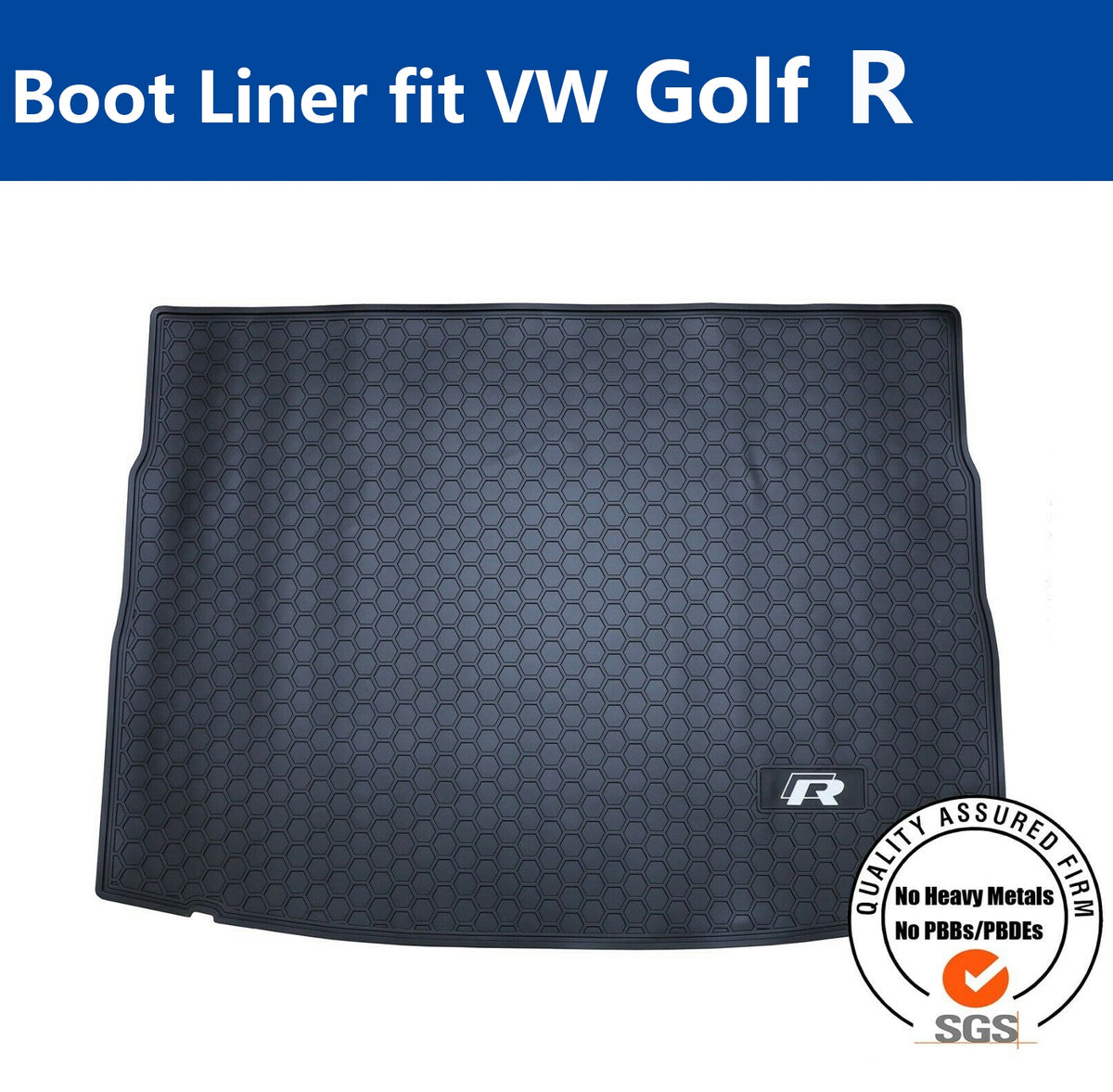 All Weather Rubber Car Boot Liner Set fit VW Golf R MK7 MK7.5 Volkswag ...